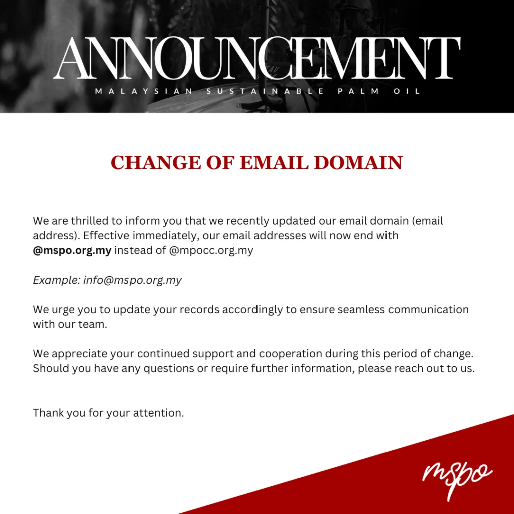 MSPO Email Domain Update: Transition from MPOCC to MSPO – MSPO
